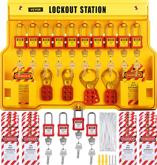 VEVOR Lockout Tagout Kit Stations ,Beveiliging 58 Stuks Groepen Sloten ...