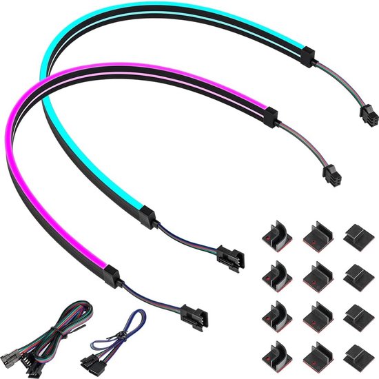 RGB LED Neon Strip - 5050 LED Verlichting - 2 Stuks van 19,7 Inch ...