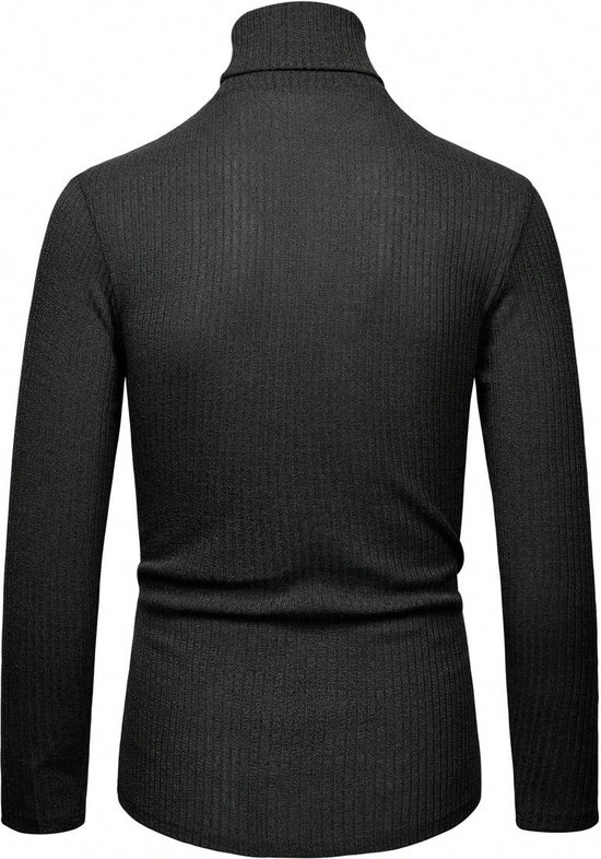 Coltrui Heren - Basic Turtleneck Sweater - Warme Slim Fit - Maat M - Zwart | bol