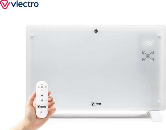 Vlectro Elektrische Kachel 2000W - LED Display - Muurmontage ...