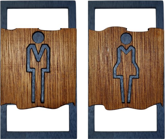 Djemzy - deur bordje - bordje - Toilet bordje man en vrouw symbool - 3d ...