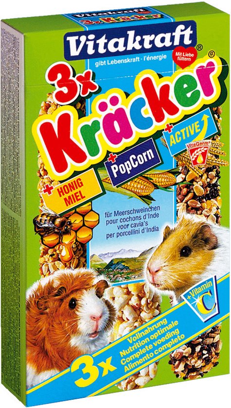 Vitakraft Cavia Kracker 3in1 Honing&Popcorn&Active | bol