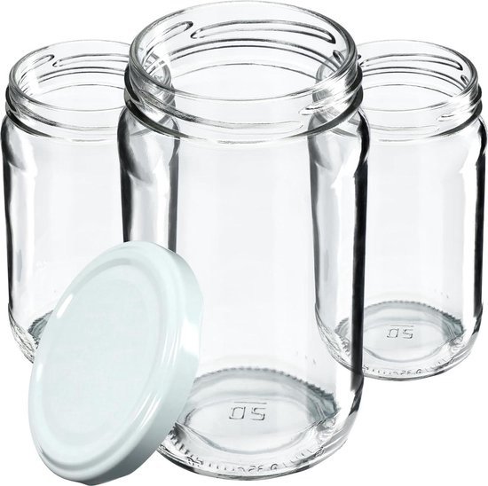 Jampotjes met deksel - 350 ml - Inmaakpotten - Schroefdeksel ...