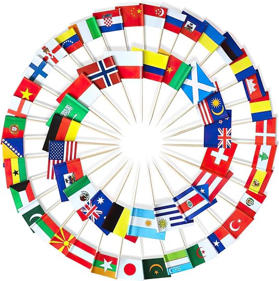 100 Eurovisie tandenstokervlaggen 2024 - wereldvlaggen cocktailstokken ...