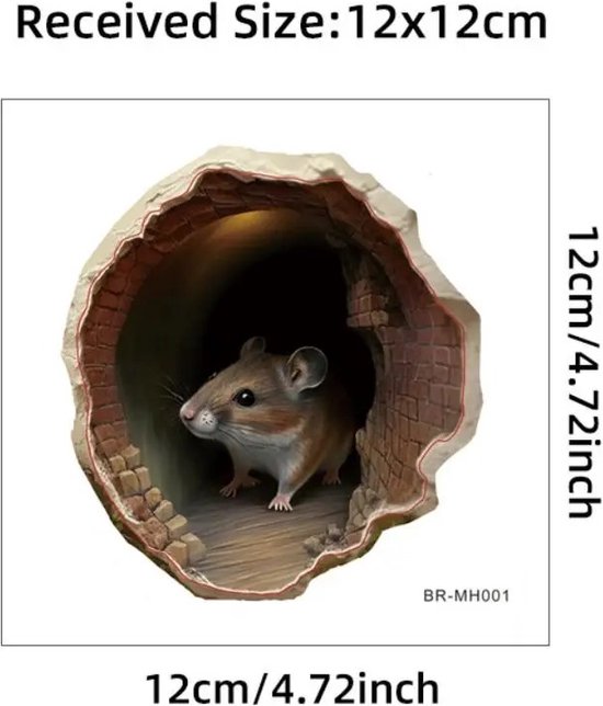 Muursticker - Plintsticker - Kinderkamer - Woonkamer - Schattige Muis ...