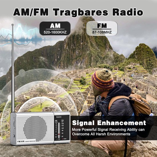 Portable AM FM Radio - Pocket Small Radio Transistor with Battery ...