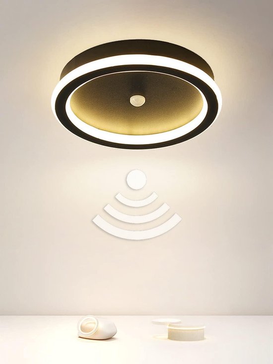 Modern Round Ceiling Light with Motion Sensor and Daylight Sensor for ...