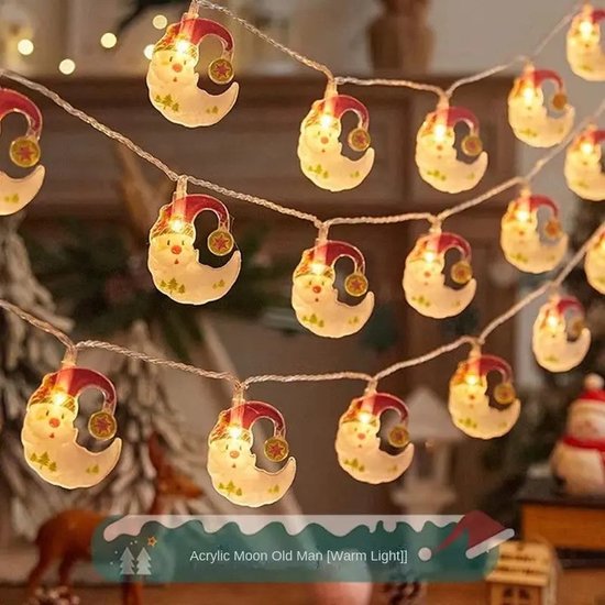 Kerst Slinger Lampjes - Maan en Ster Kerstboom Hangers ...