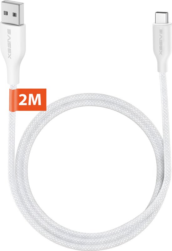 Lange USB-A naar USB-C Kabel 2 Meter - Quick Charge - Sterke USB naar ...