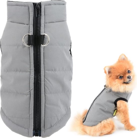 Huisdier waterdichte winterjas vest met D-ring voor kleine hond kat ...