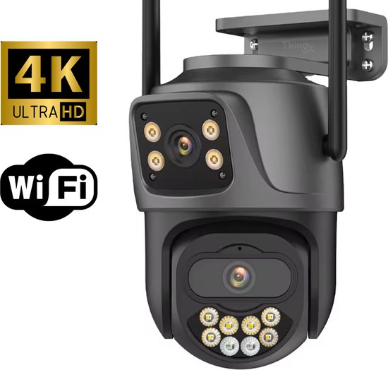 Thingy Beveiligingscamera 4K Ultra HD - Zwart - Voor Binnen & Buiten - Buitencamera -... | bol