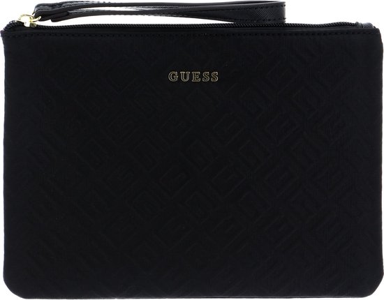 GUESS Utensil zak Lorey Nylon Flat Top Zip Black Zwart | bol