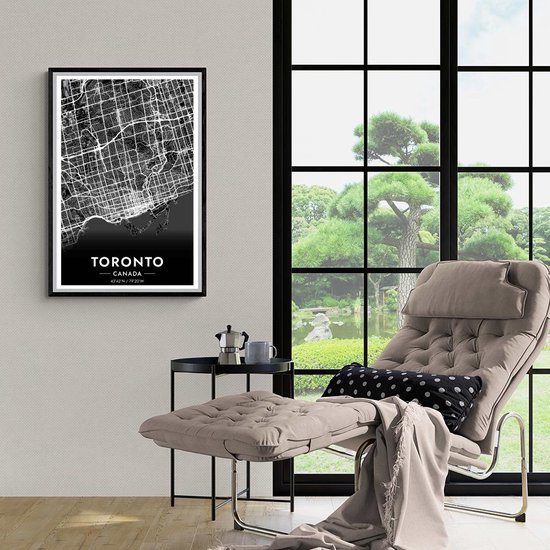 Toronto Poster | Canada Poster | Zwart Poster | Stad Poster | Kaart ...