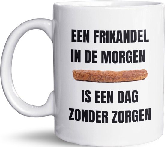 NietMokken.nl - Grappige Mok "Een Frikandel in de Morgen" - 325 ml ...