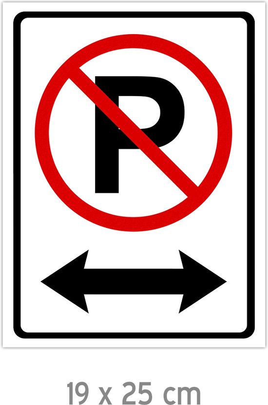 Pictogram/ bord | Parkeerverbod - met pijlen | 19 x 25 cm | Kunststof ...