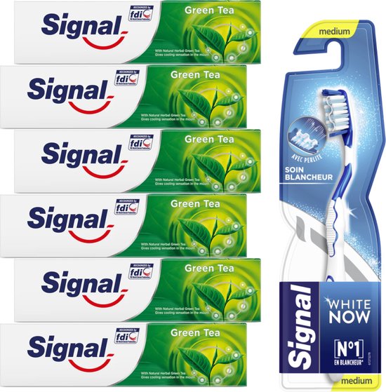 Signal Natural Herbal Green Tea Tandpasta - 6 x 100 ml - Formule met ...