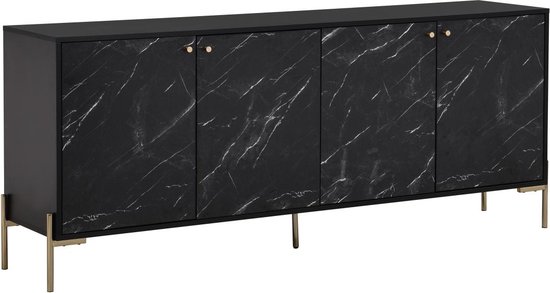 PASCAL MORABITO Buffetkast met 4 deuren van mdf en metaal - Zwart ...