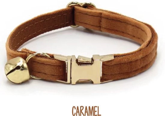 SilverAndCoco® - Bruine Katten Halsband met Bel | Velvet Kat Kitten ...