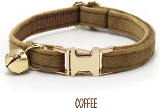 SilverAndCoco® - Bruine Katten Halsband met Bel | Velvet Kat Kitten ...