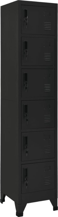 vidaXL Lockerkast Staal Zwart 38x40x180 cm Lockerkast - Opbergkast ...