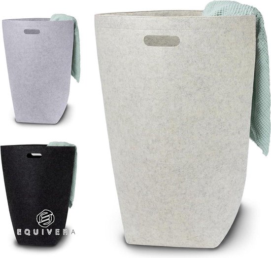 Equivera Stijlvol Designer Wasmand - 80L - Beige - Opvouwbaar ...