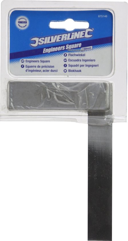 Silverline Blokhaak - Winkelhaak - Gehard Staal - Nauwkeurige Metingen - 100 mm | bol