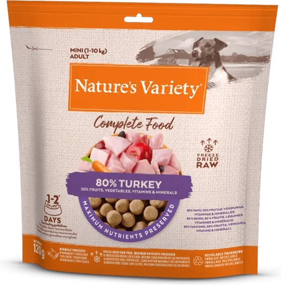 120 gr Natures variety freeze dried mini turkey | bol