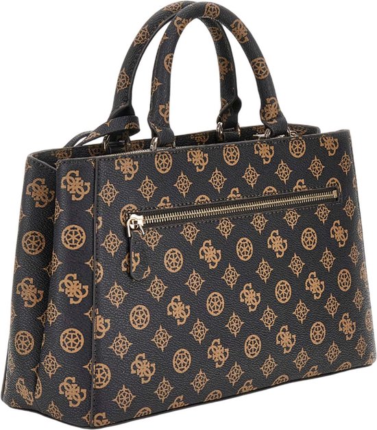 GUESS Handtas Schoudertas Dorys Luxury Satchel Mocha Logo Donkerbruin | bol