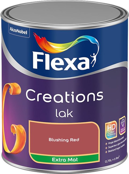Flexa - Creations Lak Extra Mat - Blushing red - Mengverf - 0.75 L | bol