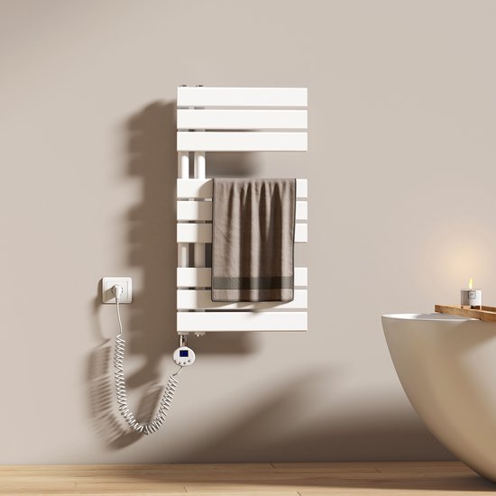 EMKE Elektrische Handdoekradiator - Glanzend Wit - 76x40 cm - 400W ...