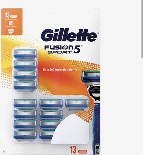 Gillette - Fusion 5 - Sport - Scheermesjes - Mannen - 13 Stuks | bol