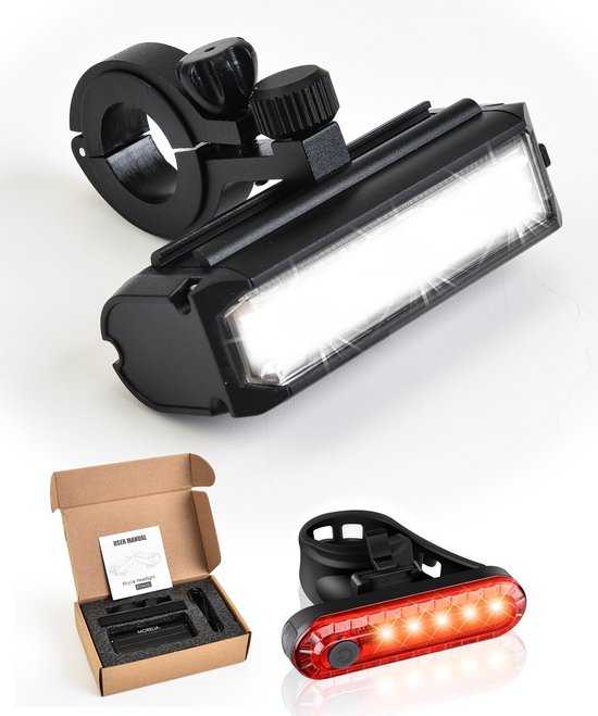 Morelia® LED Fietslamp Set - 900 Lumen Fietsverlichting - Voorlicht en ...