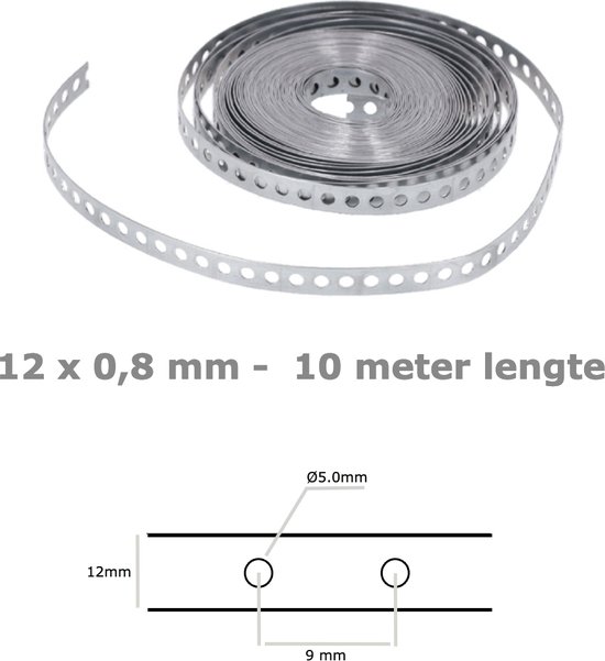Bandijzer - 12 x 0.8 mm - 10 meter lengte | bol