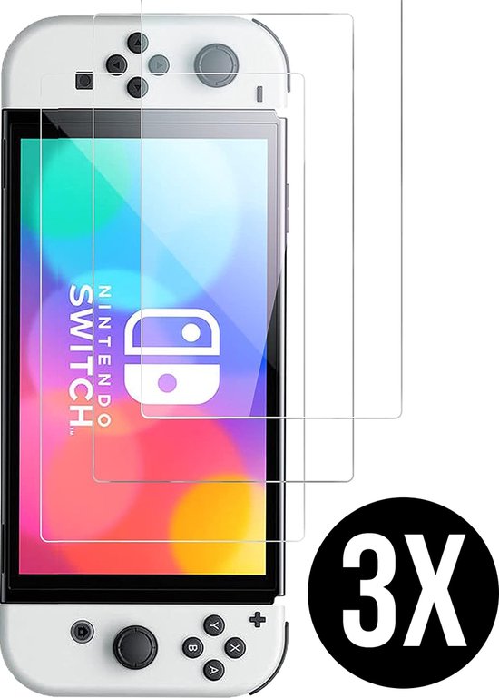 Podec - 3x Screenprotector geschikt voor Nintendo Switch OLED ...