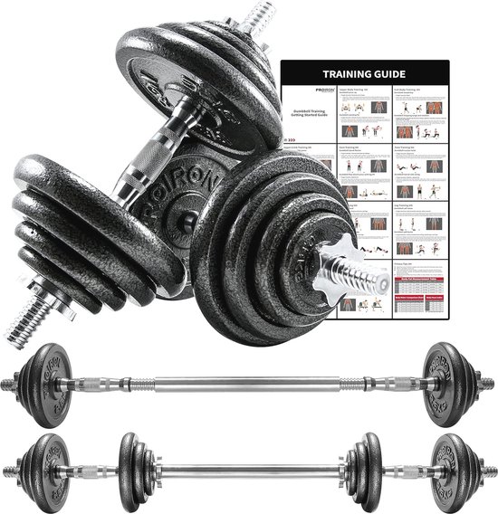 Verstelbare Dumbbellset voor Thuis Fitness - Korte en Lange Halters, 5 ...