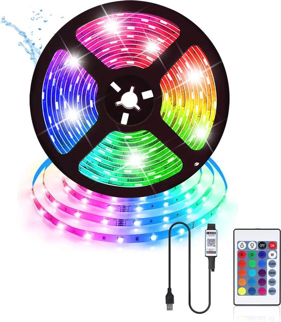 RGB LED Strip van 5 meter met IR Afstandsbediening - Perfecte ...