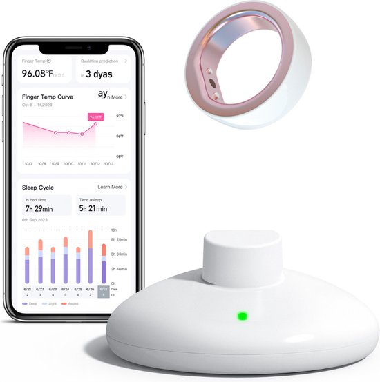 Femometer Smart Ring - maat 9 - Ovulatie & Slaap Tracker - Basale ...