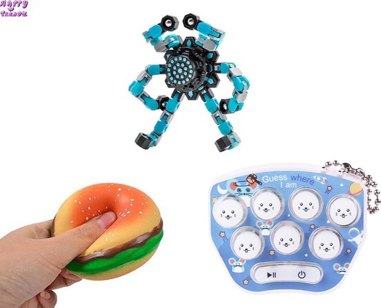 Happy Trendz® - 3 stuks Top Fidgets - Wacky Track Spinner 360 spinner ...