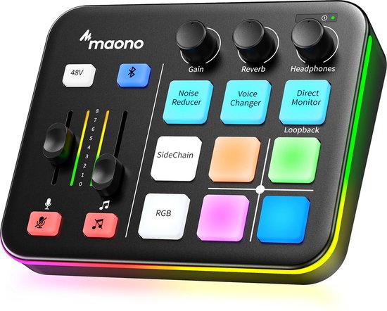 Maono - G1 NEO - Streaming Deck - RGB - DJ Mixer - Gaming Mixer - Mute ...