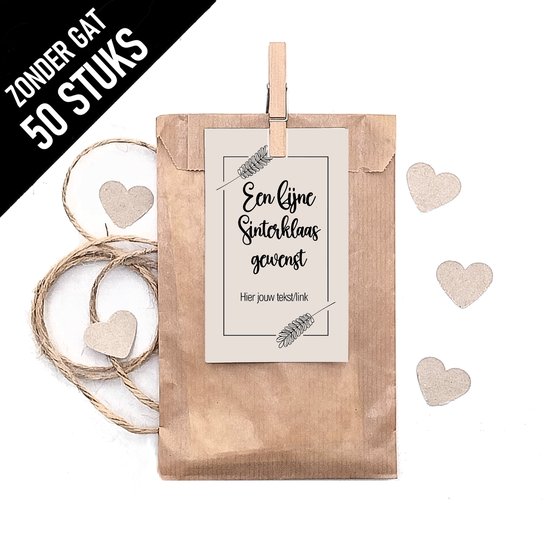 50 stuks Eco kraft gepersonaliseerde cadeau labels fijne Sinterklaas ...