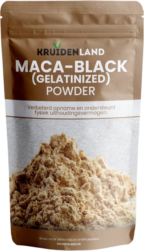 Kruidenland – Zwarte Maca Poeder Gegelatineerd 250 gram – 100% ...