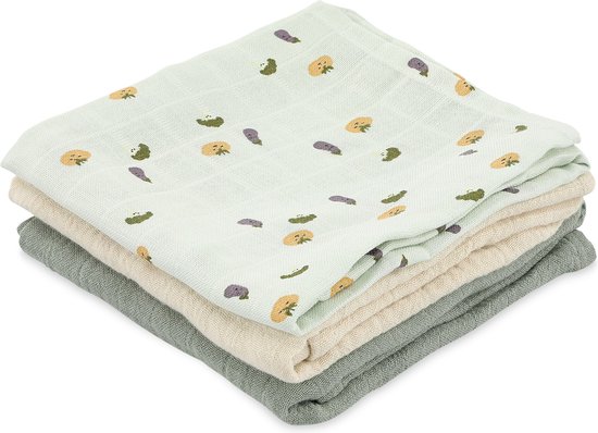 Tetra doeken 3-pack mix | 55x55cm - Friendly Vegetables | bol