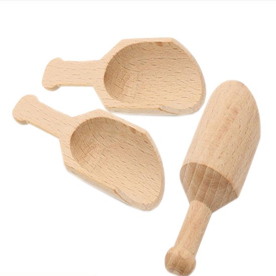 10 Stuks Kleine Houten Schep Set Natuurlijk Hout Kleine Zout Schep ...