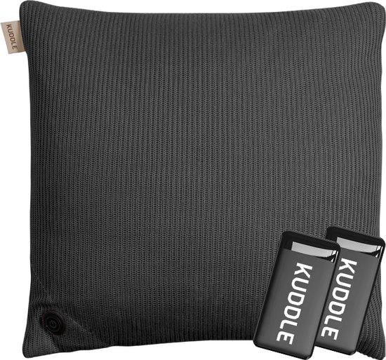 Kuddle Warmtekussen Oplaadbaar - Gebreid 'Cozy Grey' 45x45cm - Draadloos & Elektrisch... | bol