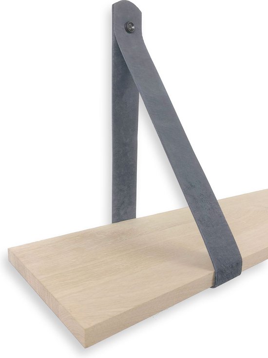 Leren plankdragers antraciet 2 stuks - Leren plankdragers - Leren ...