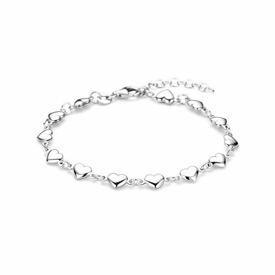 Zilver Gerhodineerd Armband Hartjes 16 + 3 Cm 1337745 | bol