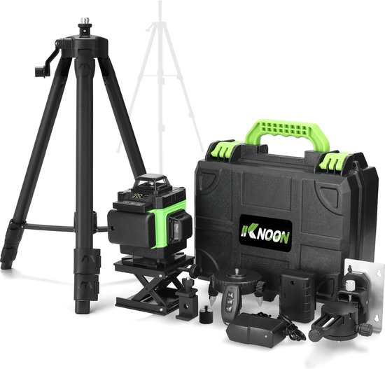 Kruislijnlaser Set - Kruislijnlaser 4D - 16 Lijnen - Set - Met statief ...
