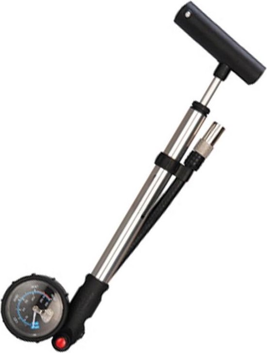 Fietspomp met drukmeter - aluminium - zilver - fiets | bol