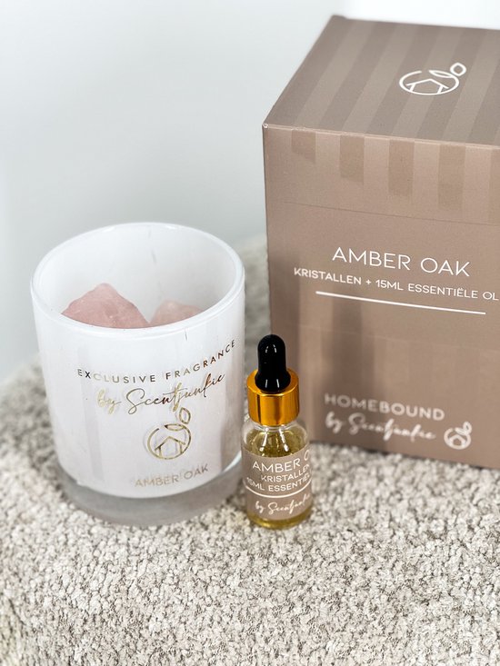 Homebound Geurkristallen - Amber Oak geur kristal met essentiële olie - 15ml | bol