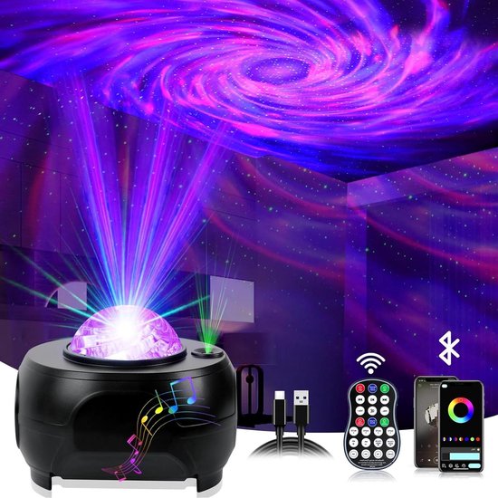 360° Rotation Star Projector - App Control - 28 Lichteffecten - 7 ...